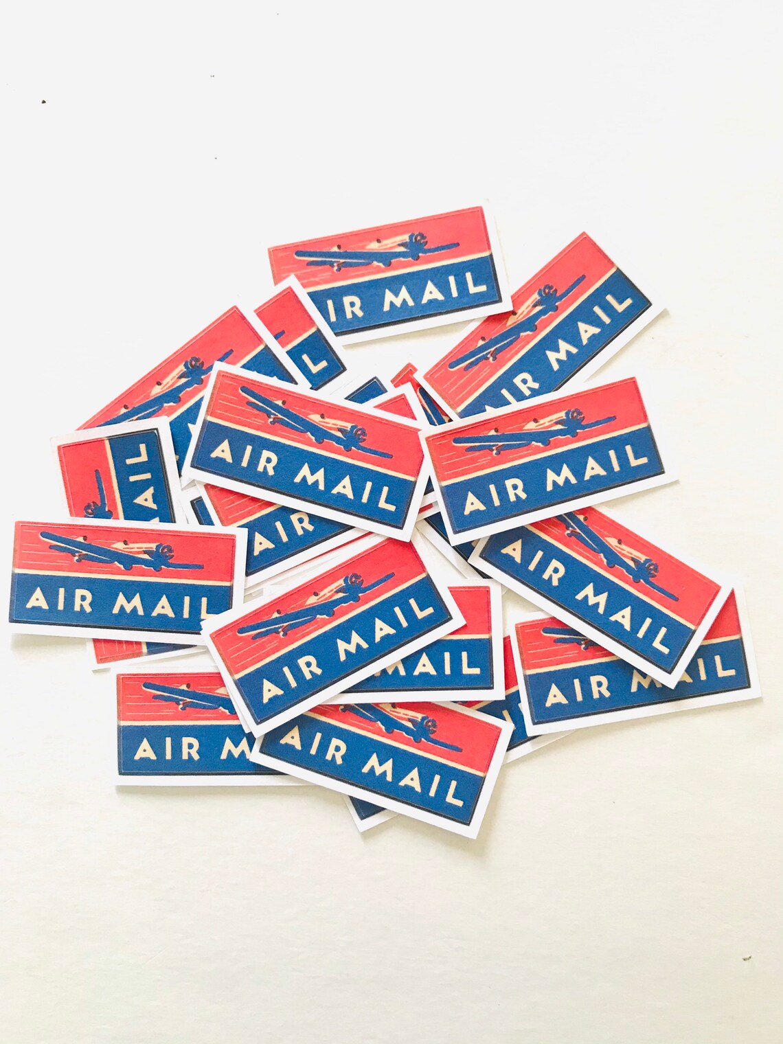 Vintage airmail label inspired stickers for journals | Etsy