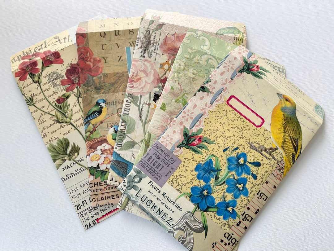 Handmade Envelopes, Snailmail Envelopes, Vintage Theme Envelopes, 9”x6 ...