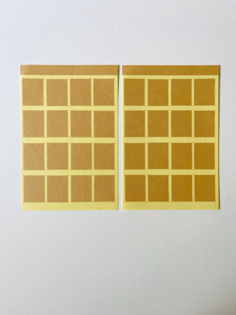 Blank Postage Stamp Stickers, Faux Stamp Template Sheets, Stamp Die Cut ...
