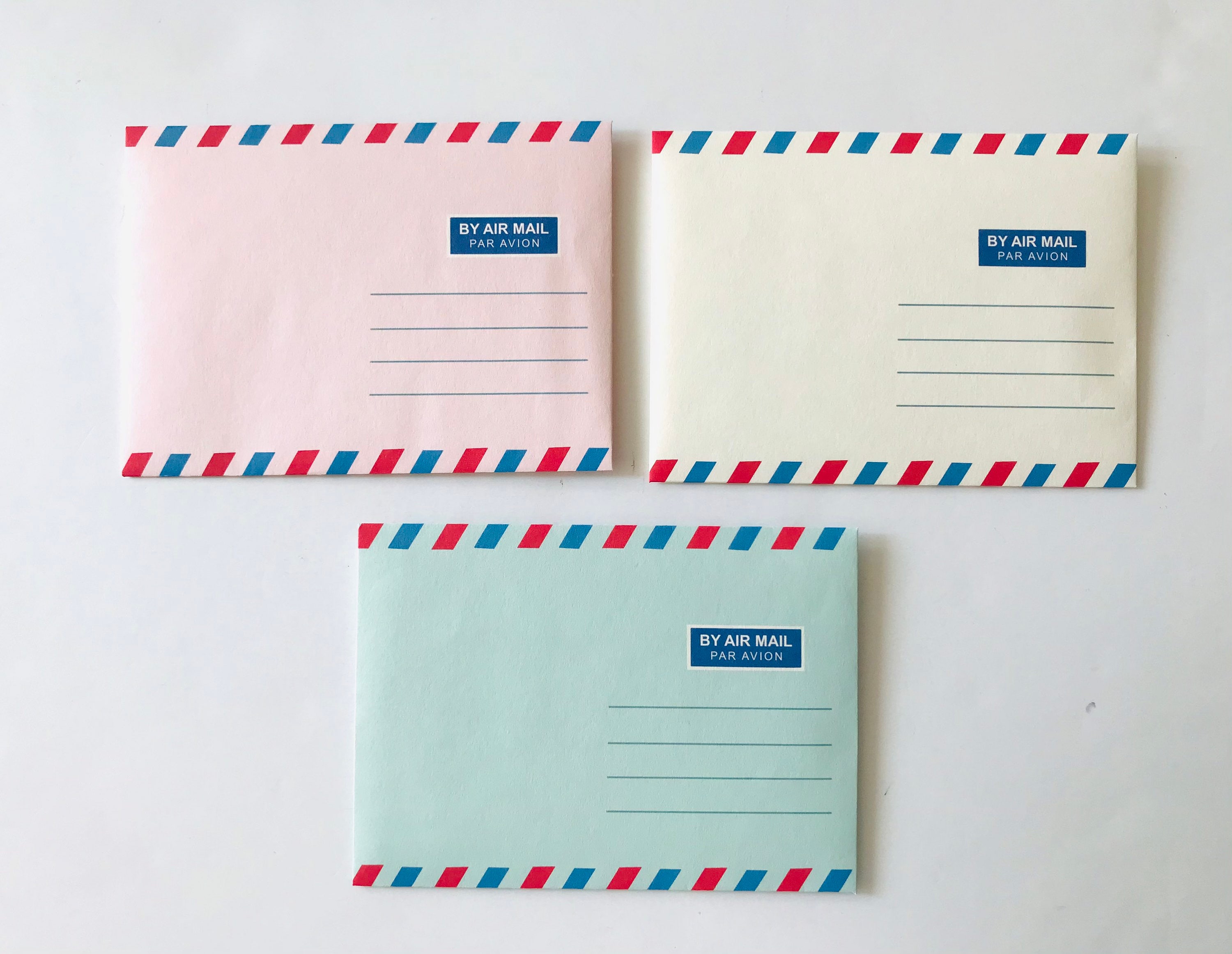 Airmail Letter Writing Set, Handmade Stationery Airmail Theme Envelopes ...