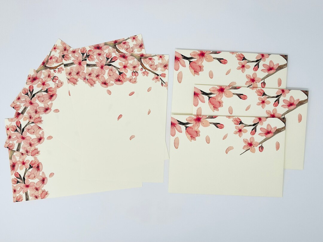Cherry Blossom Letter Writing Set, Spring Theme, Writing Paper Set ...