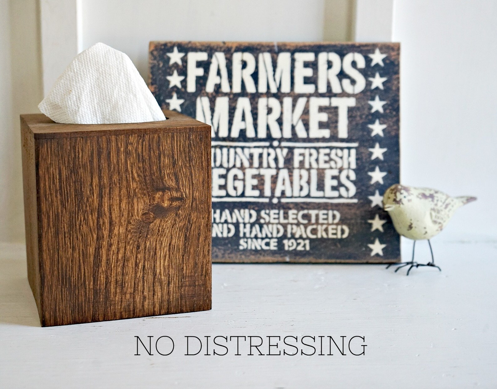 Rustic Wood Tissue Box Cover. No Distressing. Farmhouse Decorative ...