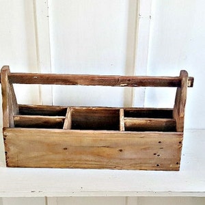 Rustic Wood Caddy. Natural Wood. WHITE. Farmhouse Wood Centerpiece ...