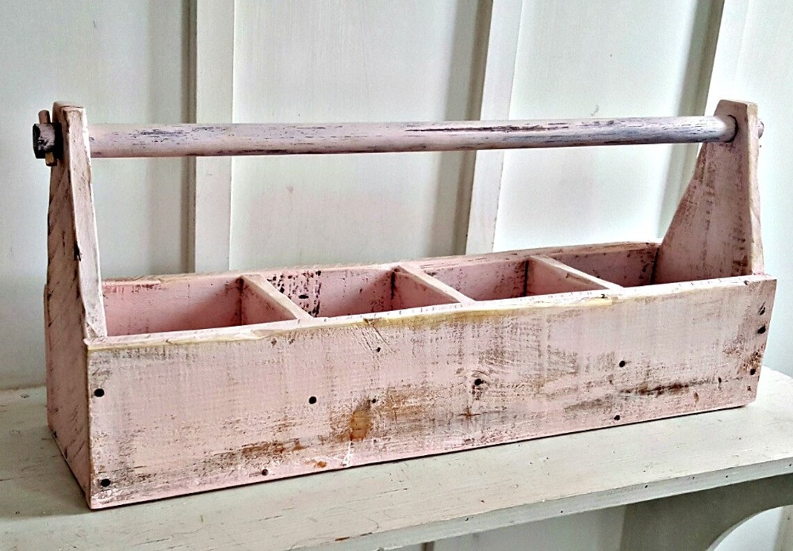 Charming Rustic Tool Box. Large. PINK. Vintage Toolbox. | Etsy