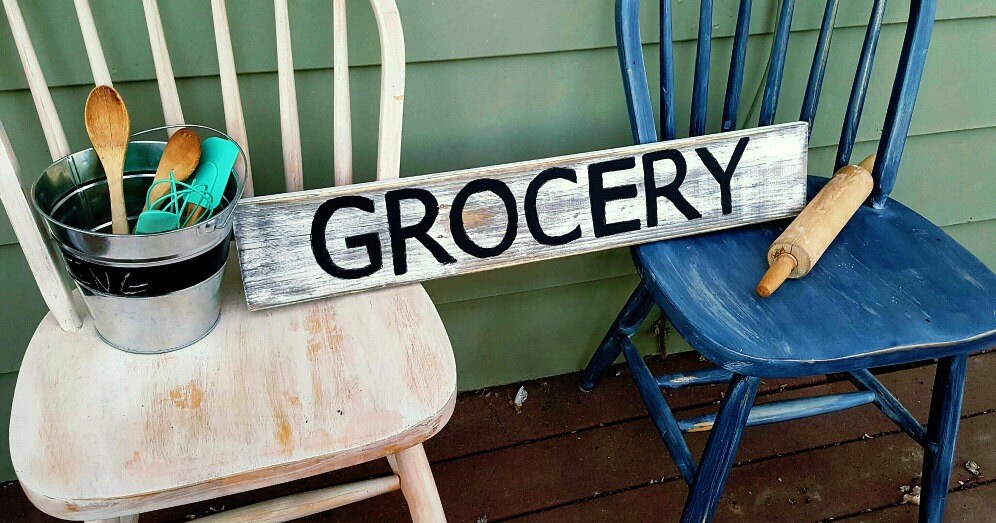 Antique Rustic Grocery Wood Sign Farmhouse Decor Shabby Chic - Etsy