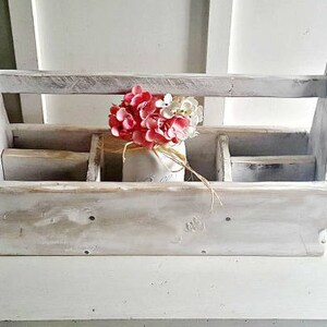 Rustic Wood Caddy. Natural Wood. WHITE. Farmhouse Wood Centerpiece ...
