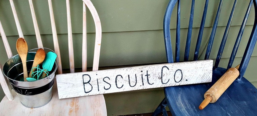 Biscuit Co. Rustic Wood Sign, Farmhouse Wood Sign, Vintage Wooden Sign ...