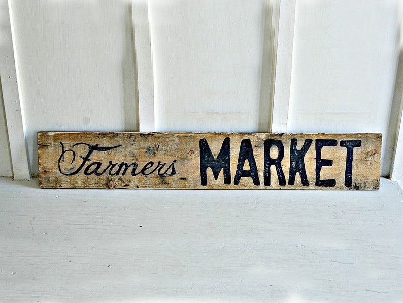 Farmers Market Rustic Wood Sign Farmhouse Kitchen Sign - Etsy