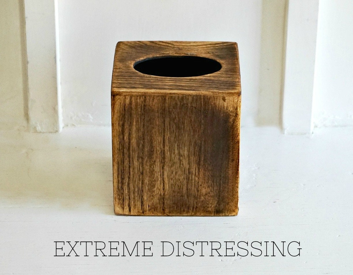 Rustic Wood Tissue Box Cover. No Distressing. Farmhouse Decorative ...