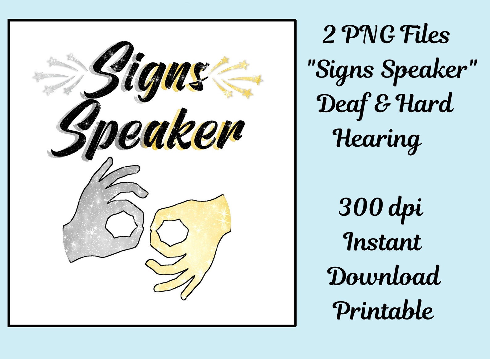 Deaf Clipart Sign Language Quotes X2 PNG 300dpi Calligraphy - Etsy