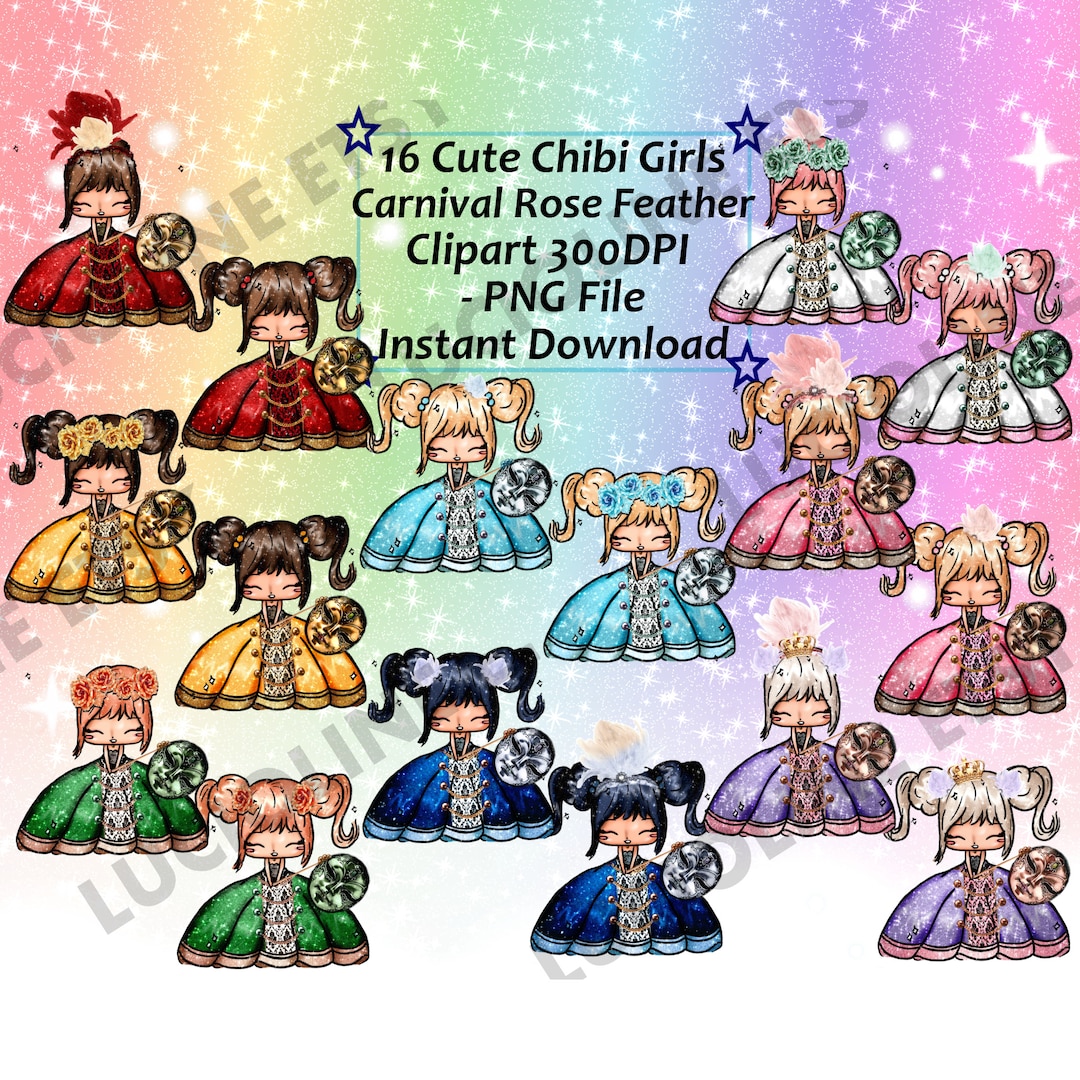 Carnival] Clipart Dress Chibi X16 PNG 300dpi Anime Girl Carnival ...