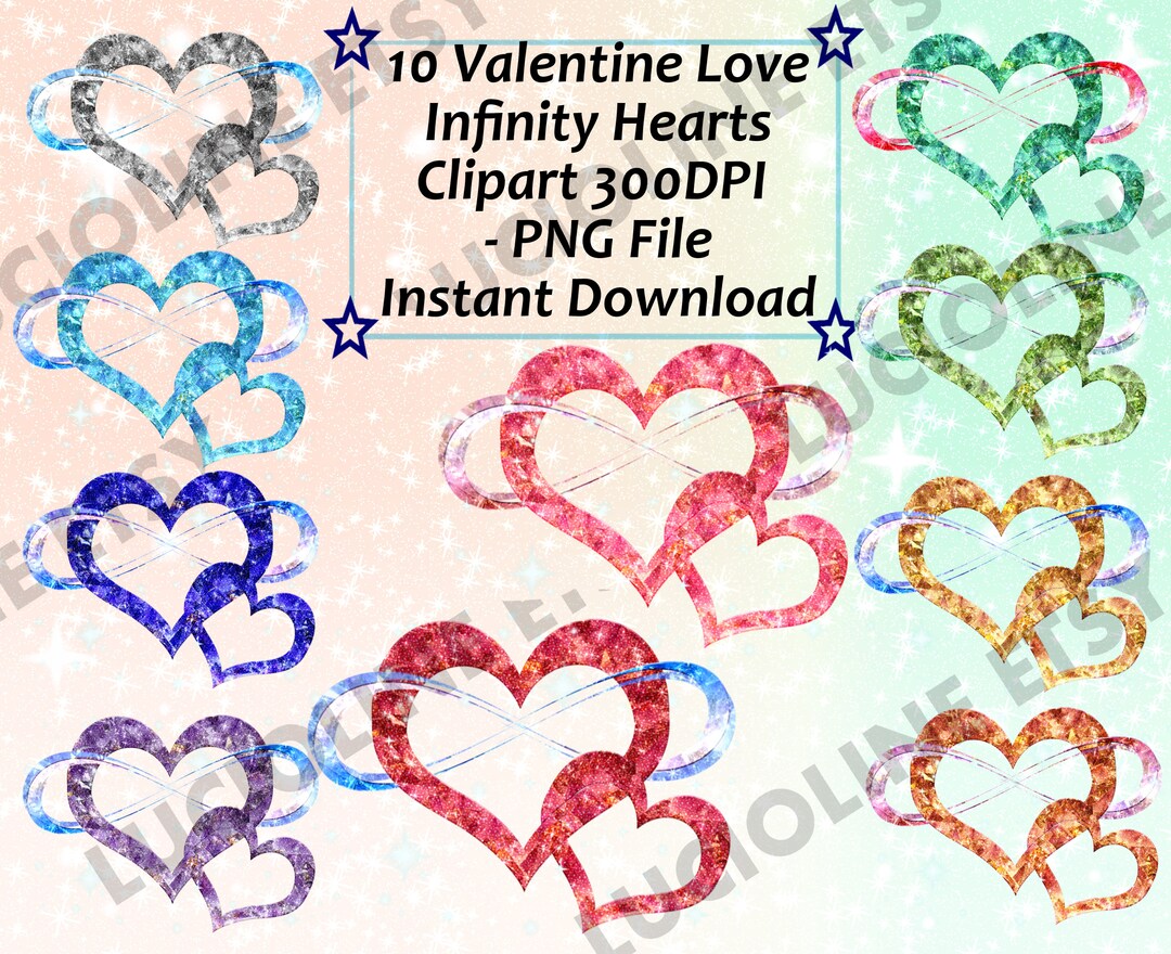Clipart Infinity Love Heart X10 PNG 300dpi Valentine's Day Infinite ...