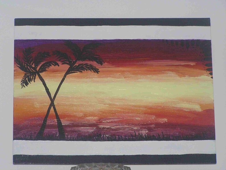 Sunset Panorama Painting Canvas Wall Art Acrylic Painting - Etsy