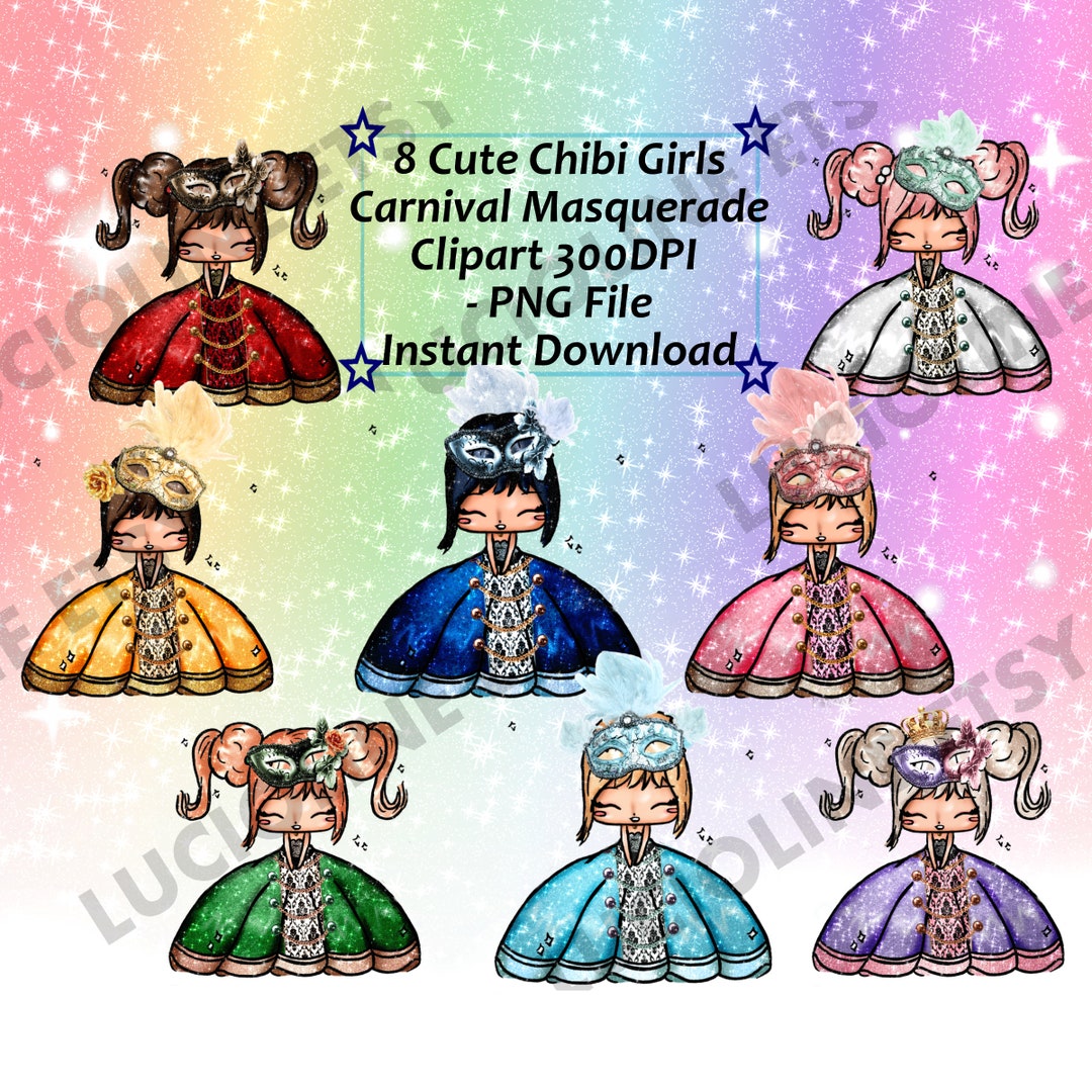 Carnival] Clipart Dress Chibi X8 PNG 300dpi Anime Girl Carnival ...