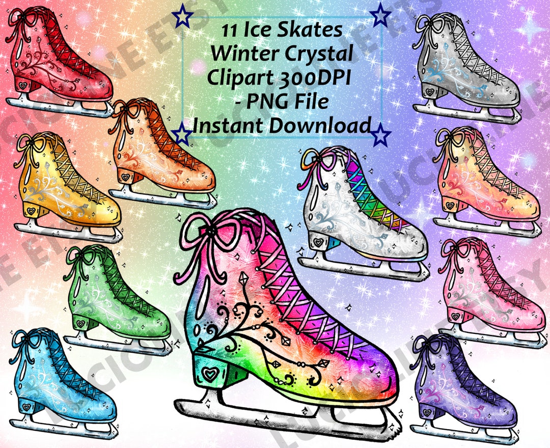 Winter Ice Skates X11 PNG 300dpi Rainbow Skating Sport Shoes Patinage ...