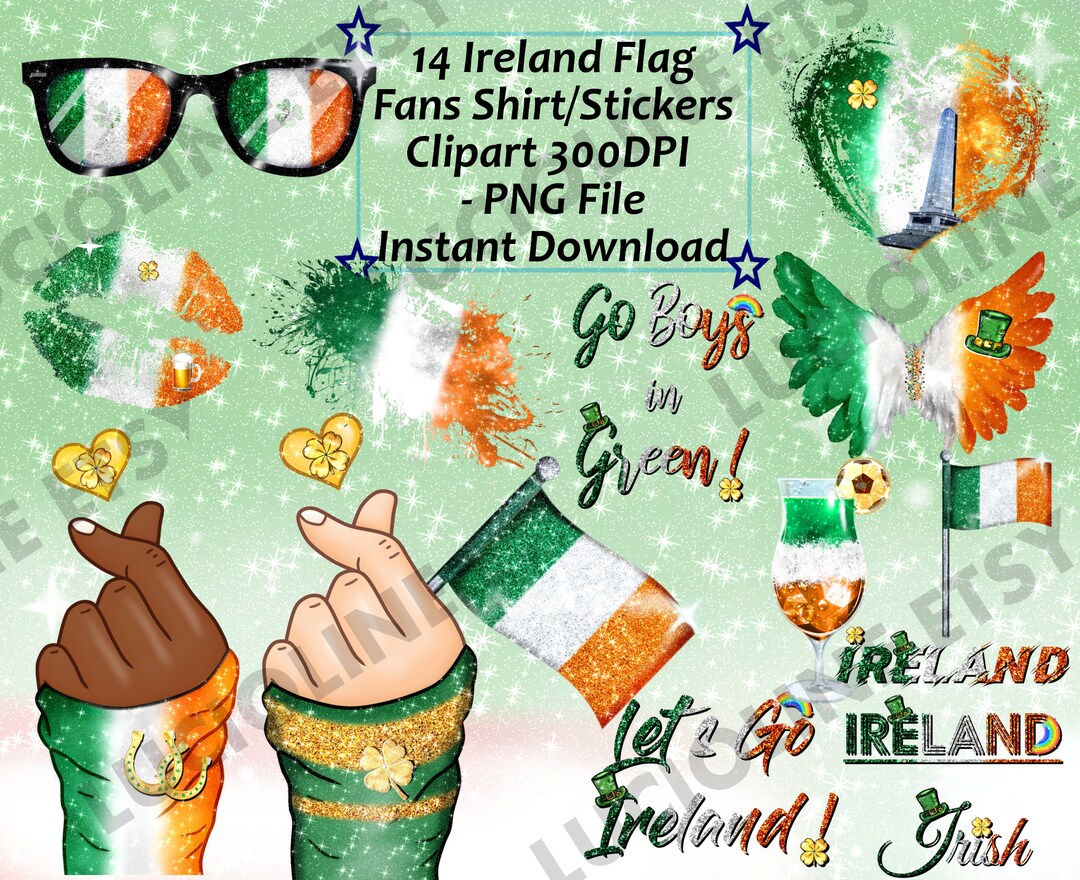 Flag Clipart] Ireland Fans Patriot Euro X14 PNG 300dpi Splash Paint ...