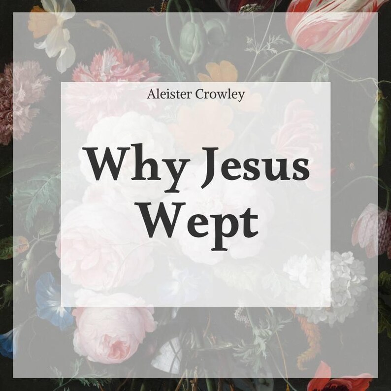 Why Jesus Wept - E-book [digital Download] - Etsy