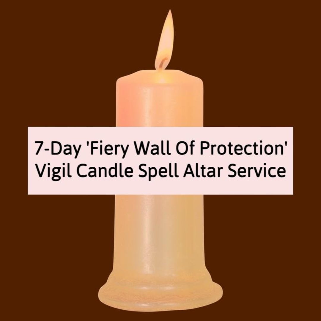 7 Day Fiery Wall of Protection Spell Glass-enclosed Vigil Candle Altar ...