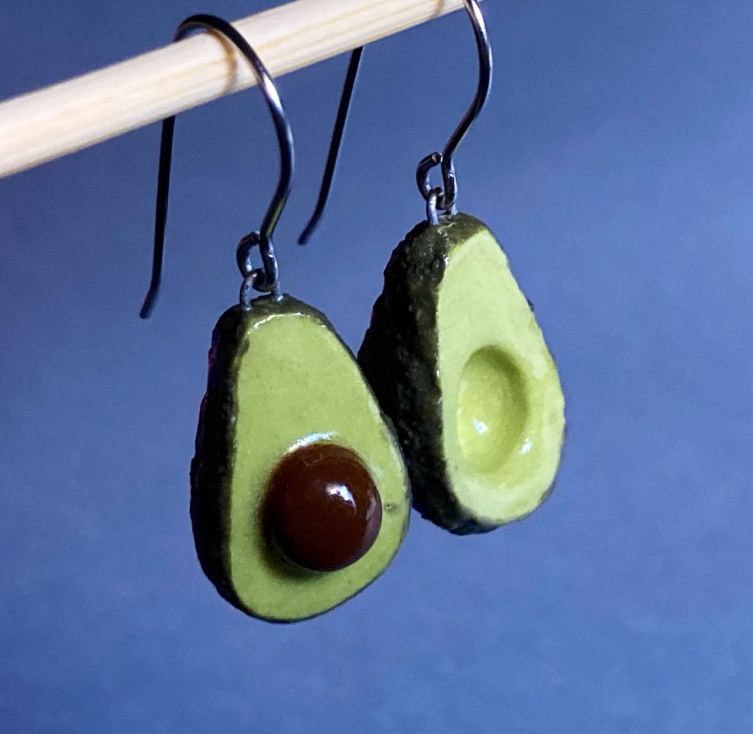 Avocado Earrings—without Shading - Etsy