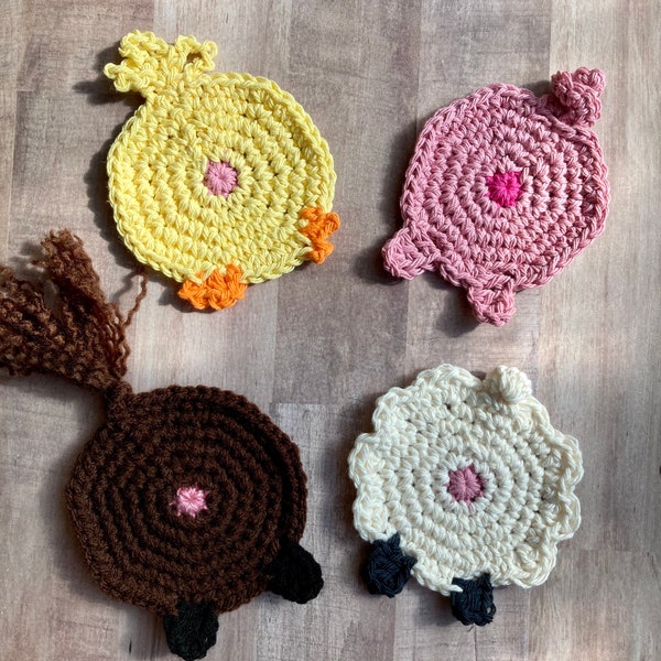 Crochet Pig Coasters - Etsy