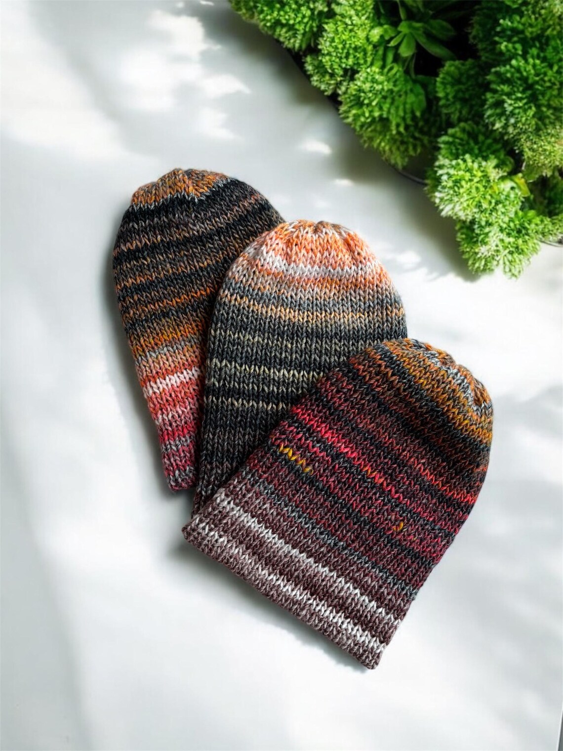 Colorful Hat, Double Thick Knitted Hat, Reversible Knit Beanie, Double ...