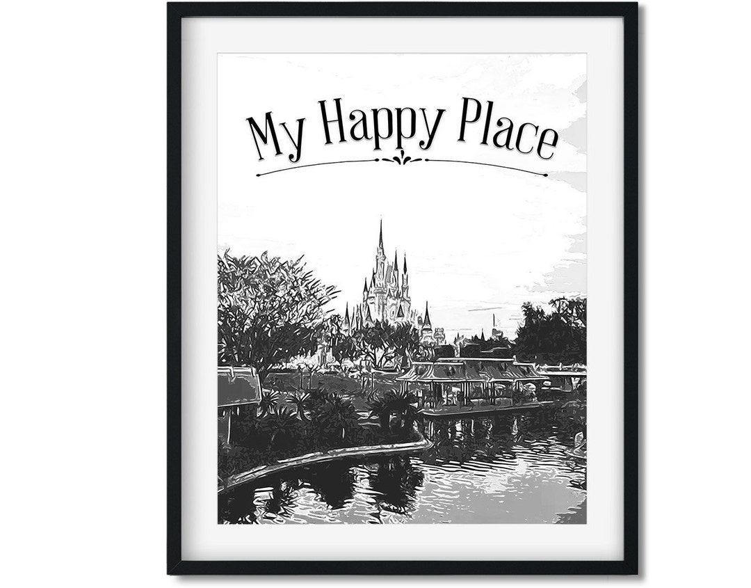 Magic Kingdom Art Print, My Happy Place Art Print, Disney Home Decor ...