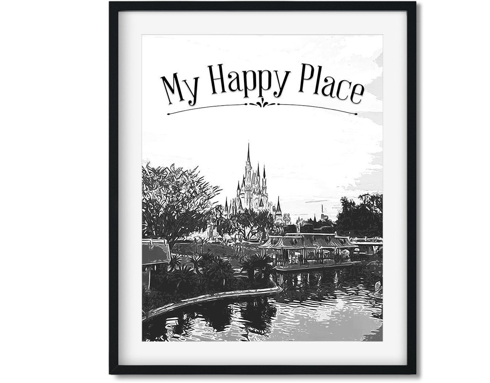 Magic Kingdom Art Print My Happy Place Art Print Disney Home - Etsy
