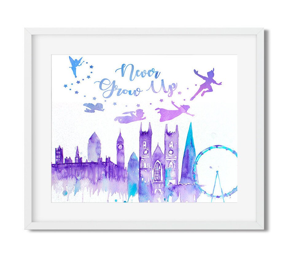 Peter Pan London Skyline Silhouette