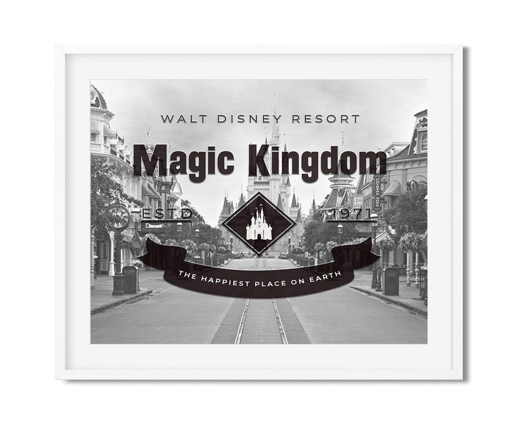 Magic Kingdom Art Print, Walt Disney World Resort Home Decor Print ...