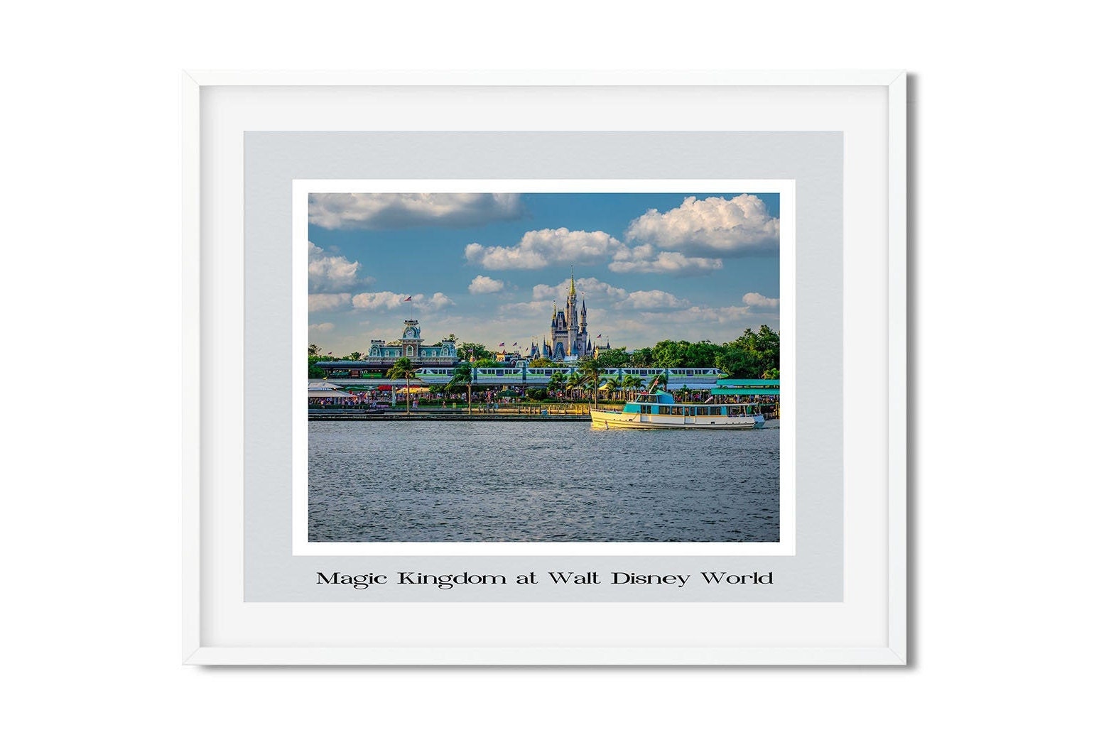 Walt Disney World Magic Kingdom Art Print With Faux Mat - Etsy UK