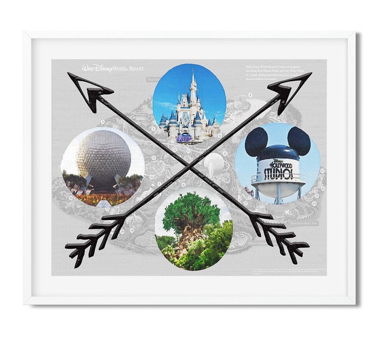 Walt Disney World: 4 Park with Resort Map Great for Disney | Etsy