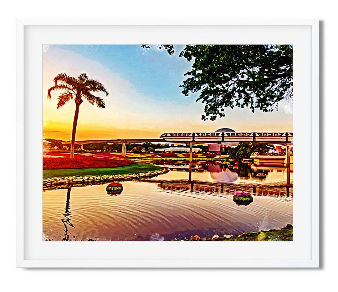 Epcot Watercolor Effect Print, Disney Epcot Home Decor, Disney Theme ...