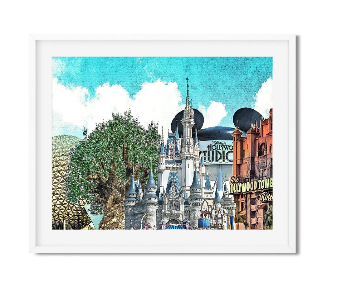 Walt Disney World: Watercolor Effect of Park Symbols Print- Great for ...