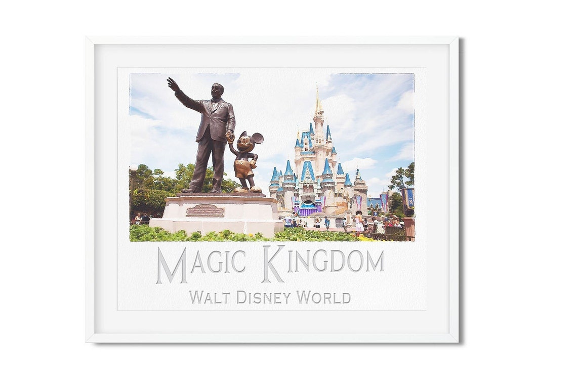 Walt Disney World Magic Kingdom Disney Art Print Disney Home - Etsy