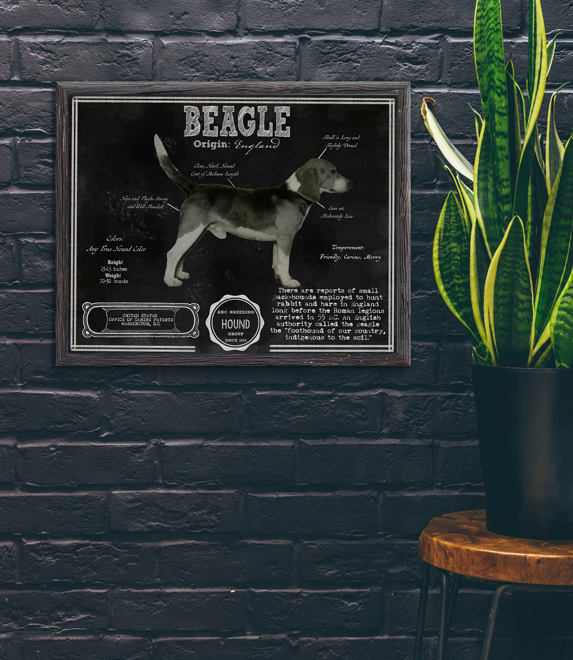 Beagle: Antique Architecture Patent Drawing Style Print / Wall Art ...