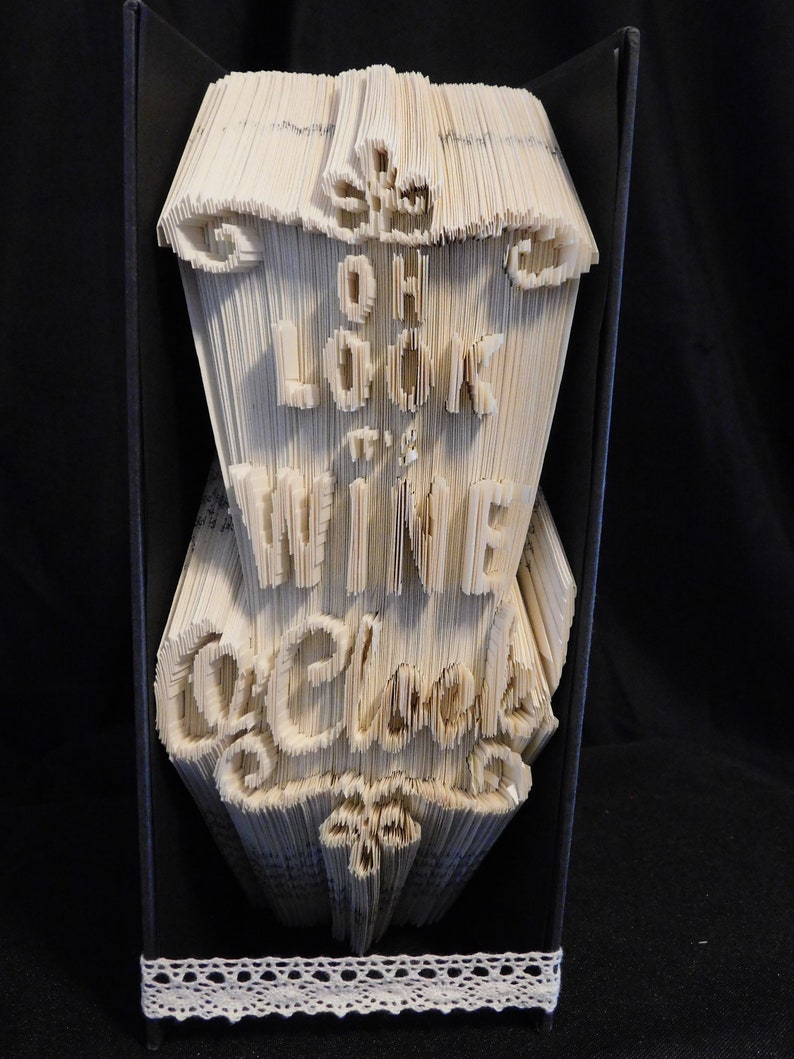 Oh Look Wine O'clock Finished Folded Book Art - Etsy