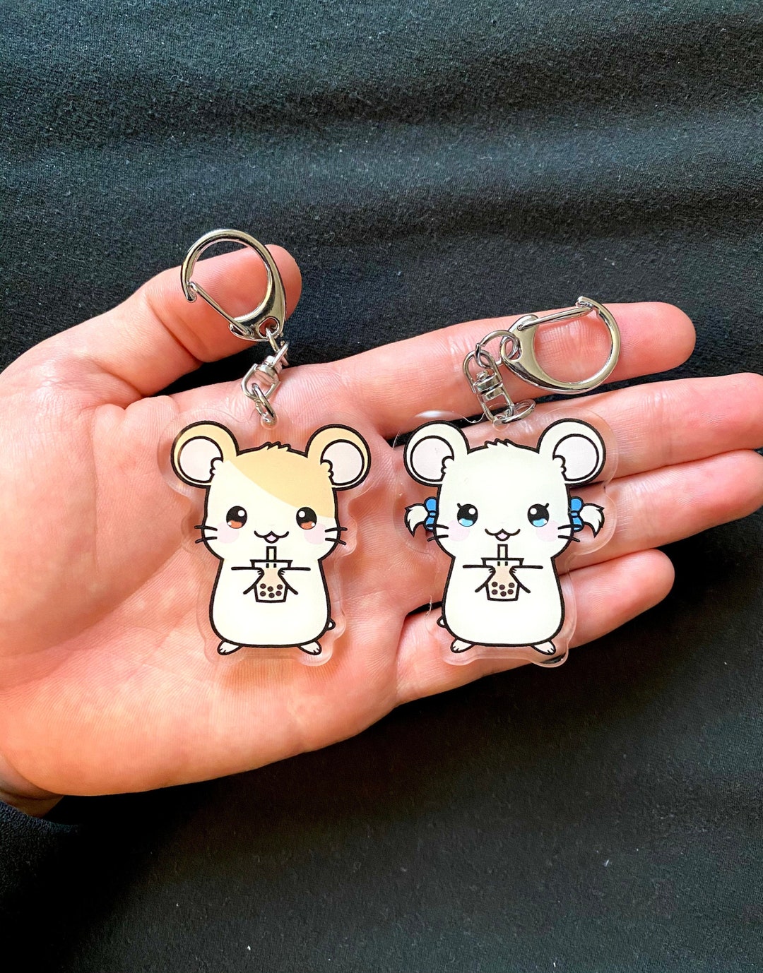 Hamtaro and Bijou Couples Double-sided Acrylic Keychain - Etsy