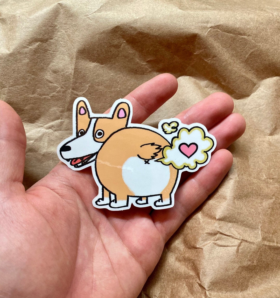 Farting Love Corgi Funny Sticker Vinyl - Etsy