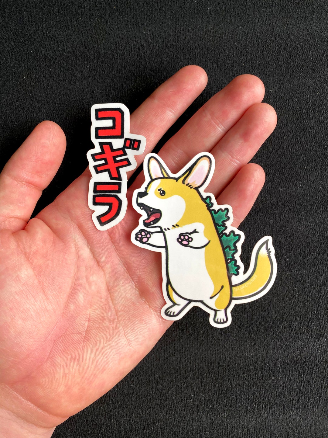 コギラ(corgzilla) Corgi Sticker Vinyl - Etsy
