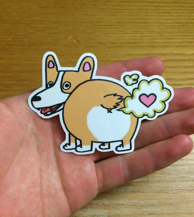 Farting Love Corgi Funny Sticker Vinyl - Etsy