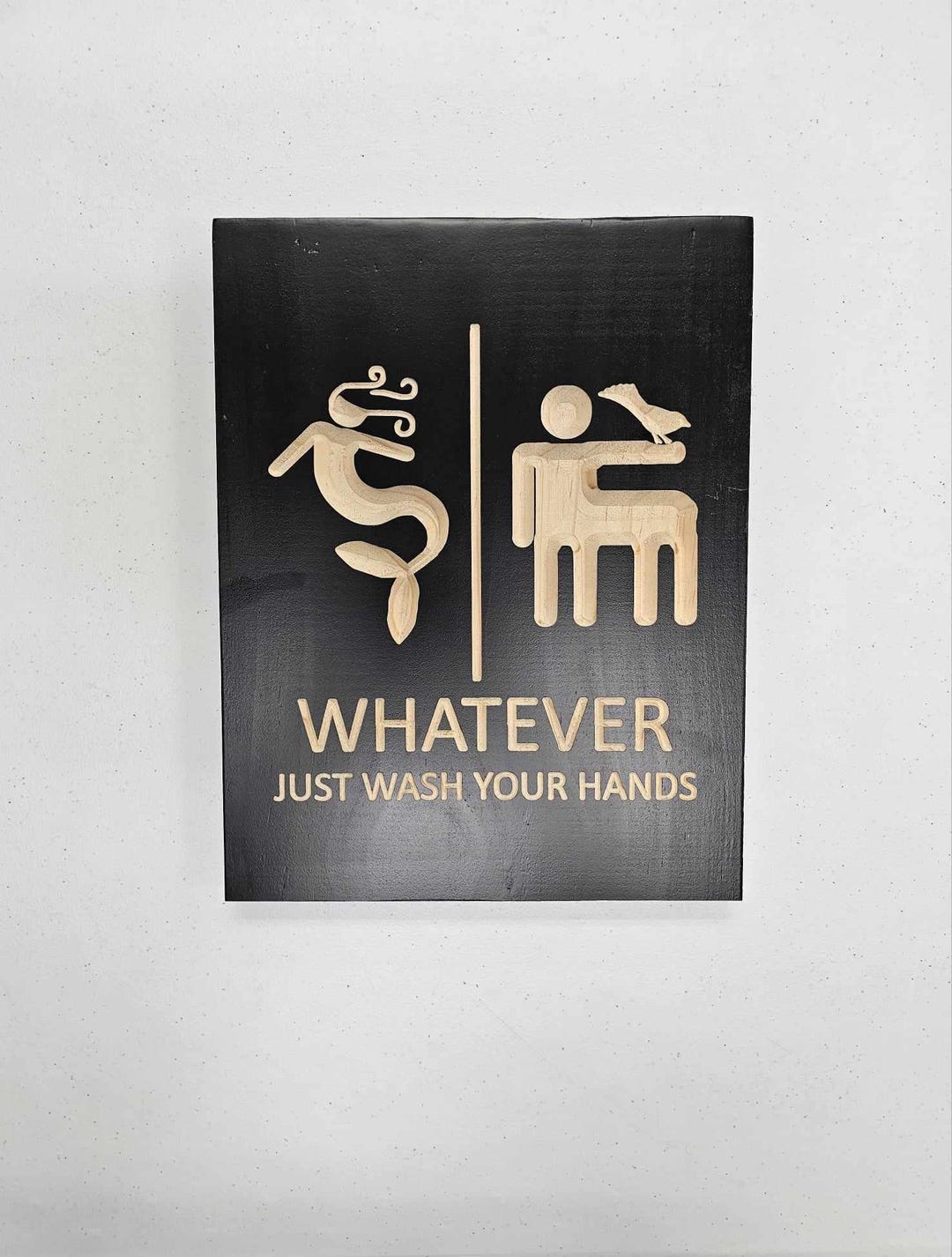 WHATEVER Just Wash Your Hands Bathroom Sign - Etsy
