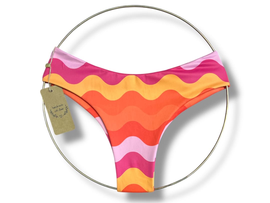 Retro Wave Cheeky Bikini Bottom - Etsy