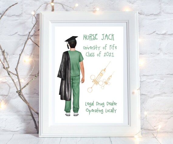 Male Nurse Graduation Gift Nurse Graduation Print for Nurses | Etsy