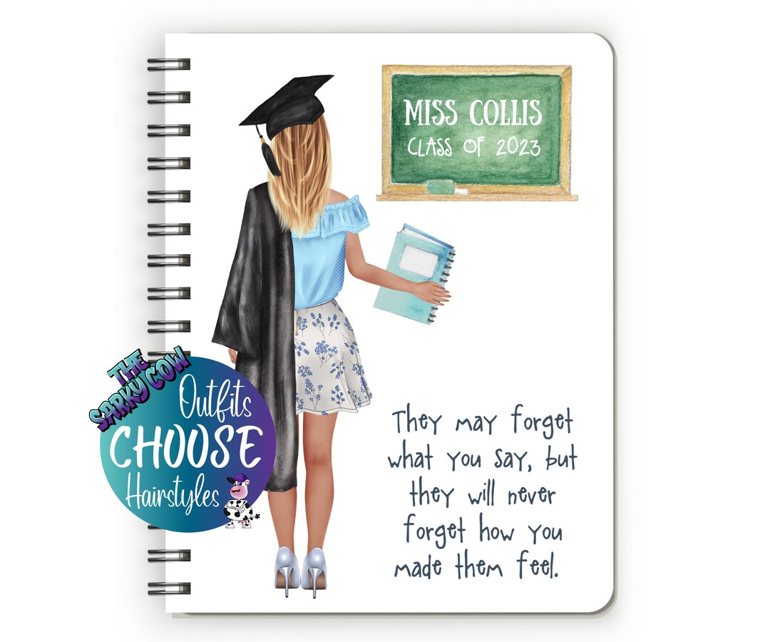Personalised Teacher Graduation Gift for Her, Teacher Notebook, Teacher ...