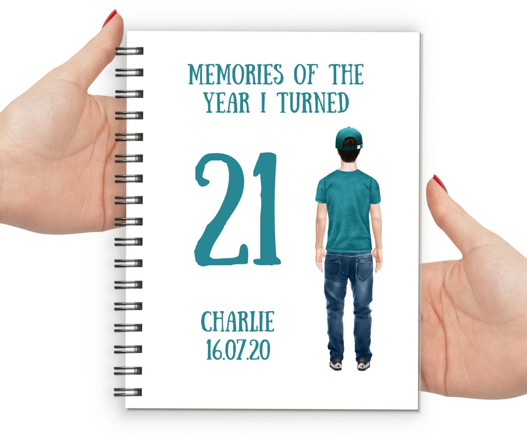 21st Birthday Gift for Him, Personalised Notebook for Men, Personalised ...