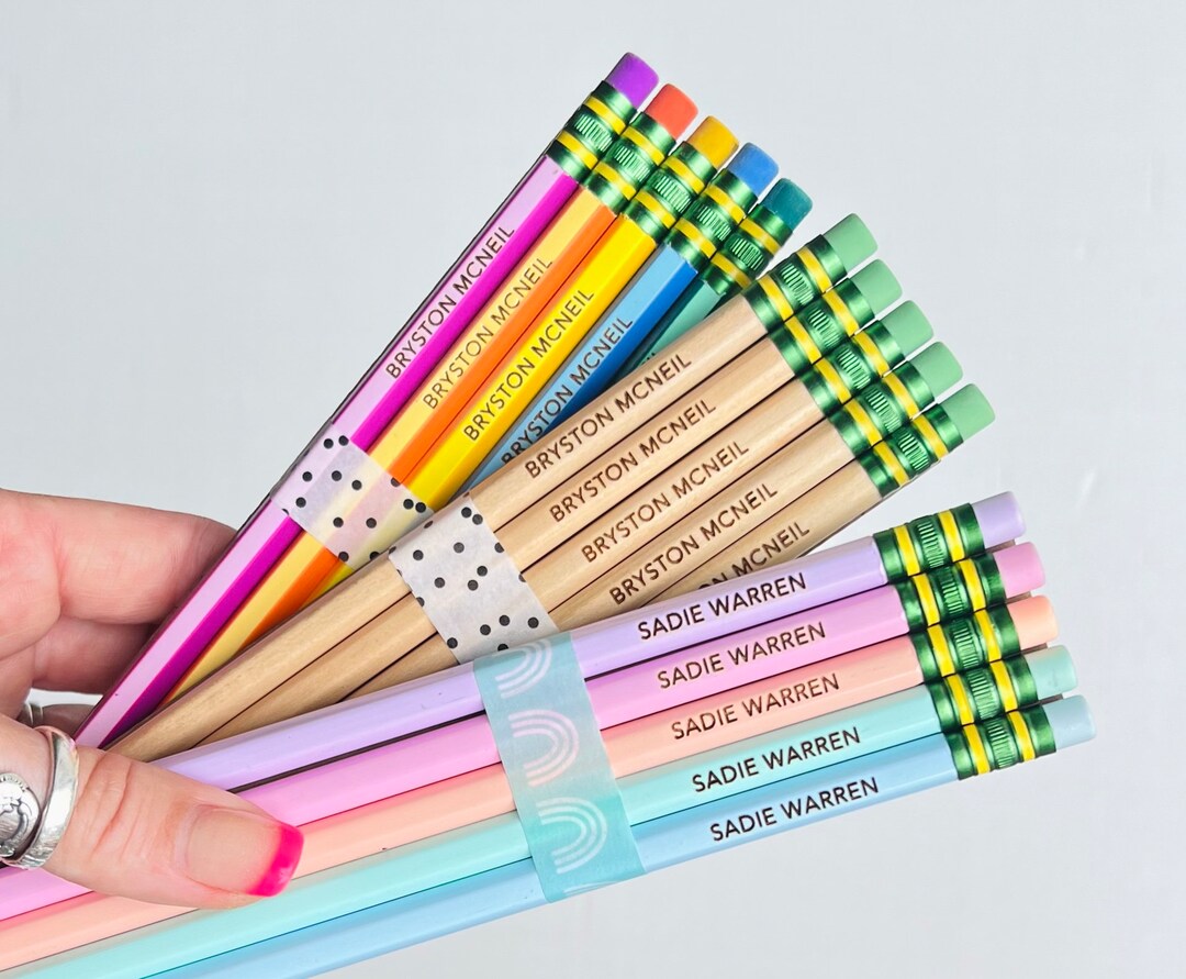 Personalized Pencils School Supplies Back to School Ticonderoga Pastel ...