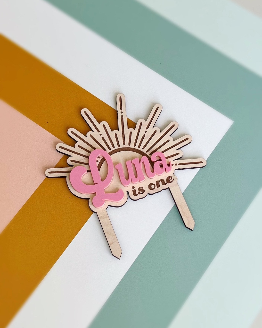 Sun One Cake Topper, Boho Cake Topper, First Birthday, Personalized ...