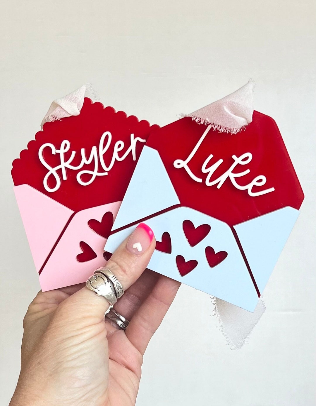 Valentine's Day, Name Tags, Personalized Valentine's Day Tag, Acrylic ...