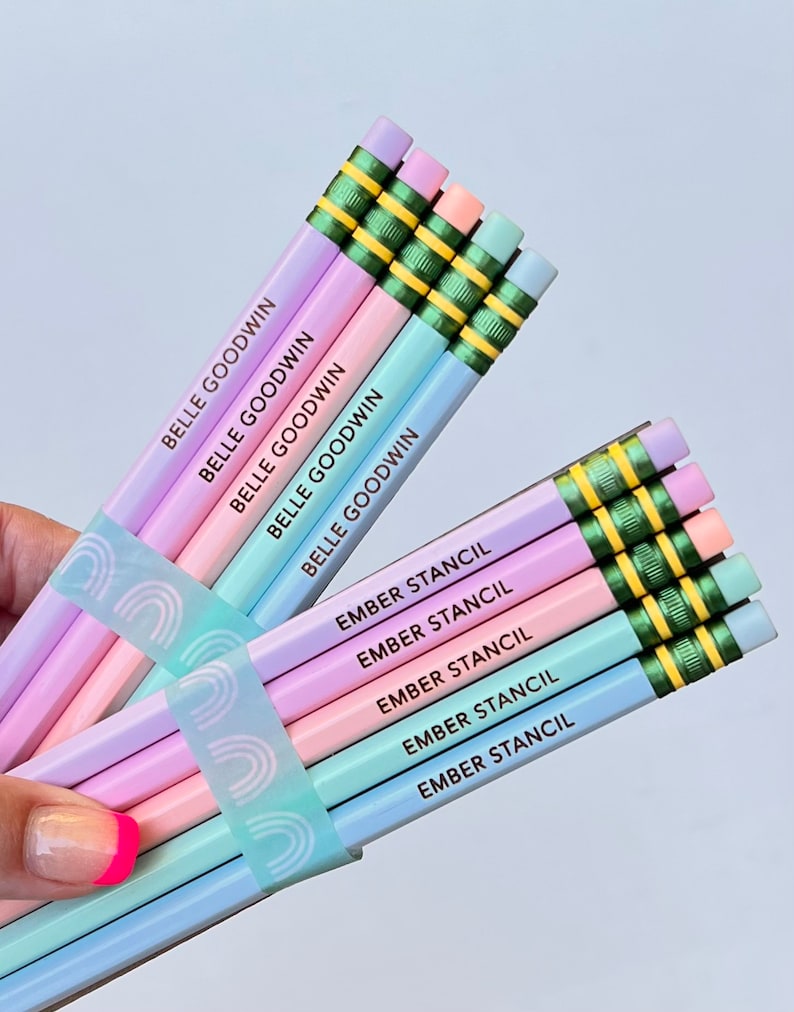 Personalized Pencils School Supplies Back to School Ticonderoga Pastel ...