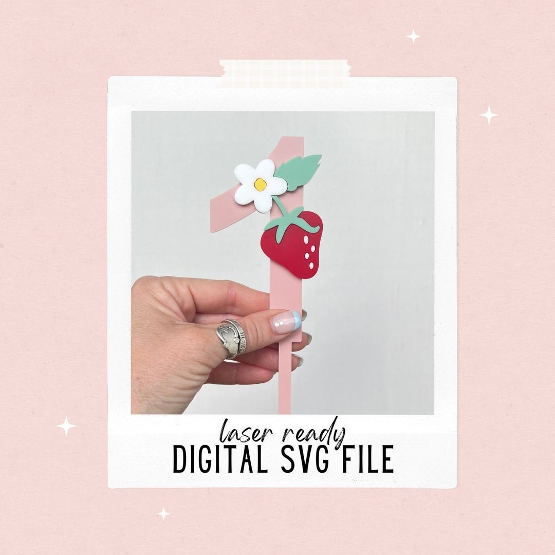 SVG Strawberry Cake Topper First Birthday Cake Topper Berry First ...